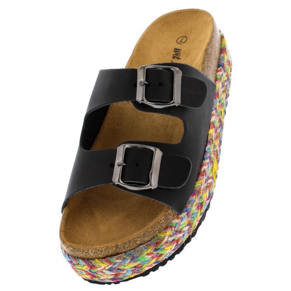 Shoes | Brand New Slides W Colorful Braided Sole | Poshmark